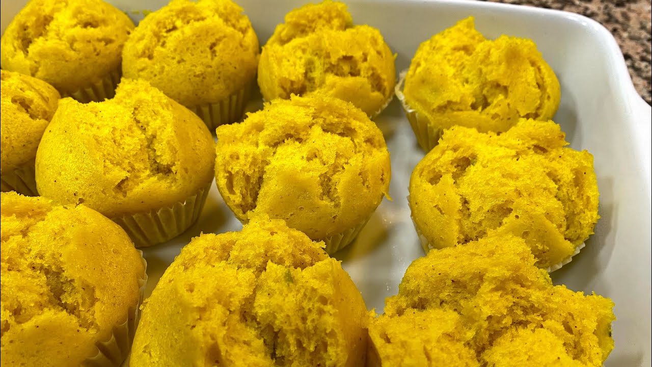 Squash steam cupcakes/ kalabasa puto / pumpkin puto an Asian steam ...