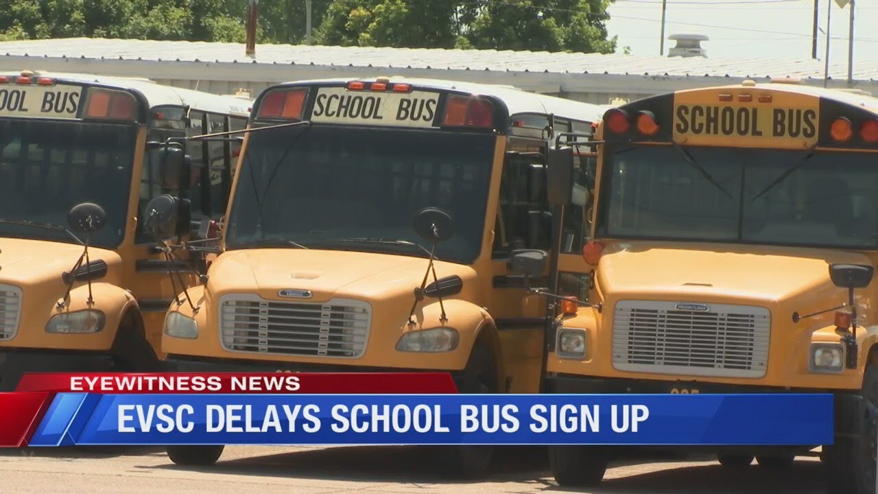 EVSC delays school bus sign up - YouTube