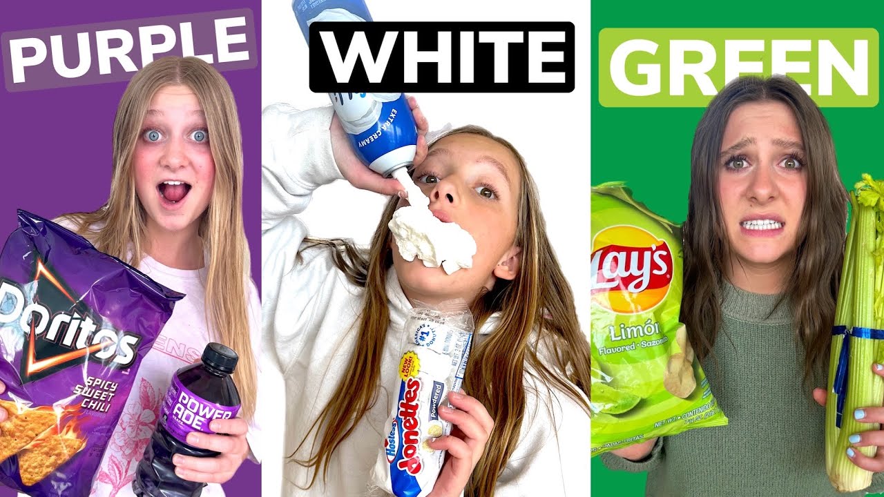 Eating ONE COLOR FOOD for 24 HOURS! - YouTube