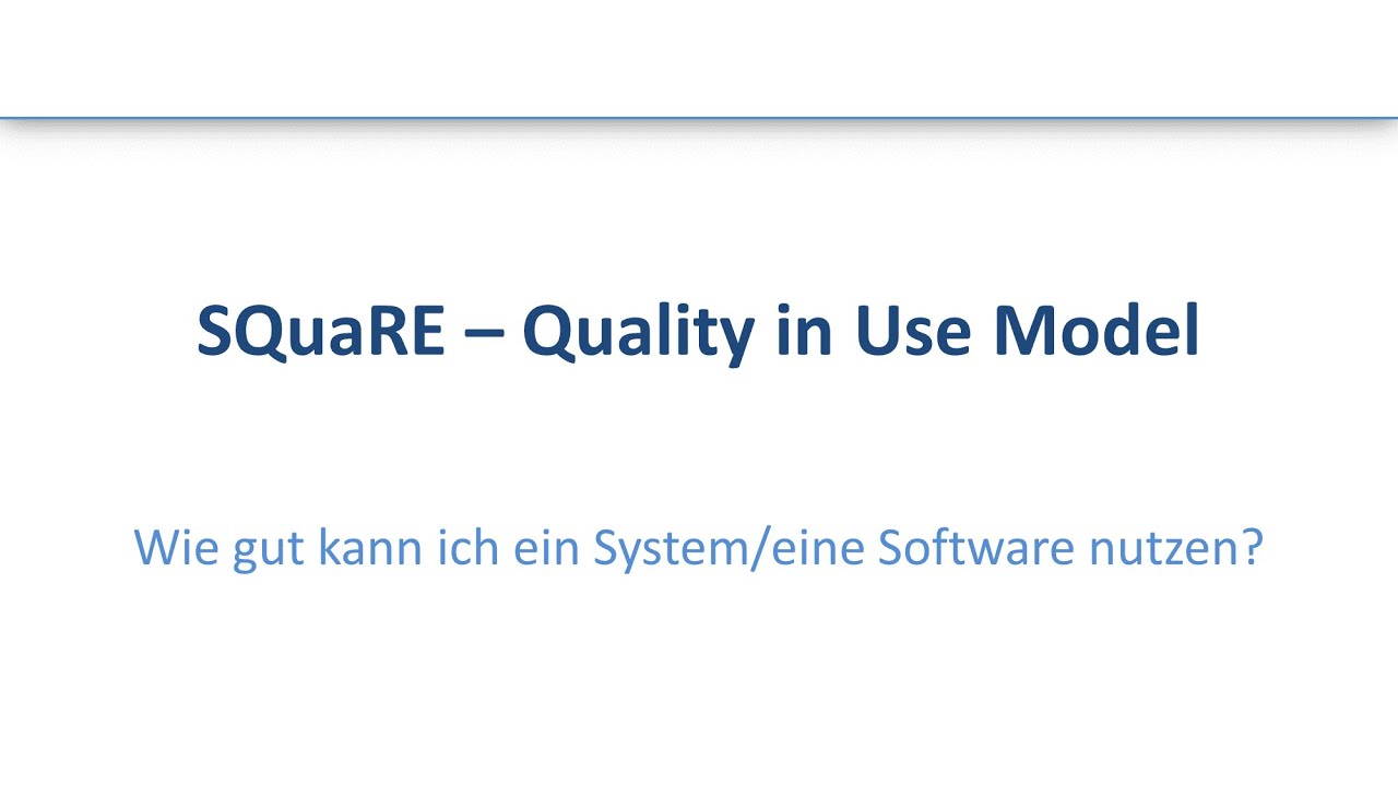 SQuaRE - Quality in Use Model - YouTube