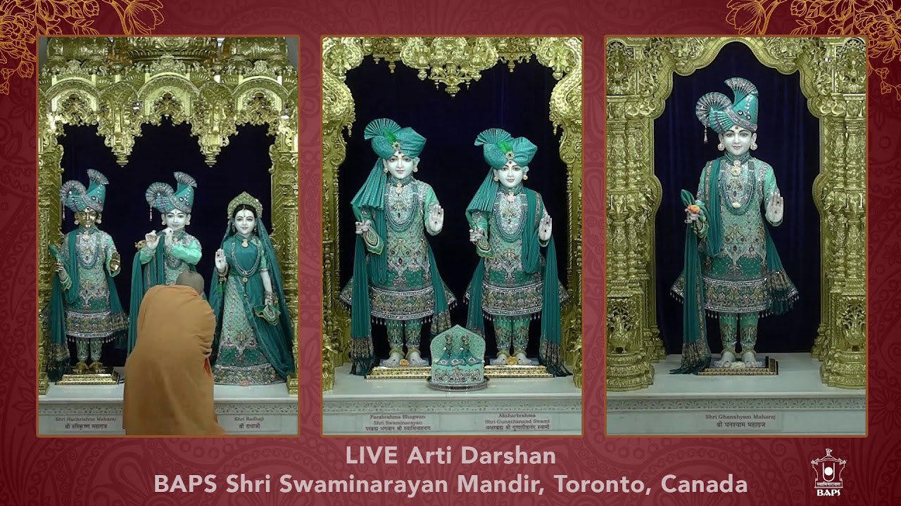 LIVE Sandhya Arti - BAPS Shri Swaminarayan Mandir - Toronto, Canada ...