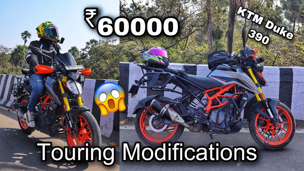 ₹60000 Touring Modifications For KTM Duke 390 😍 Touring Accessories For ...