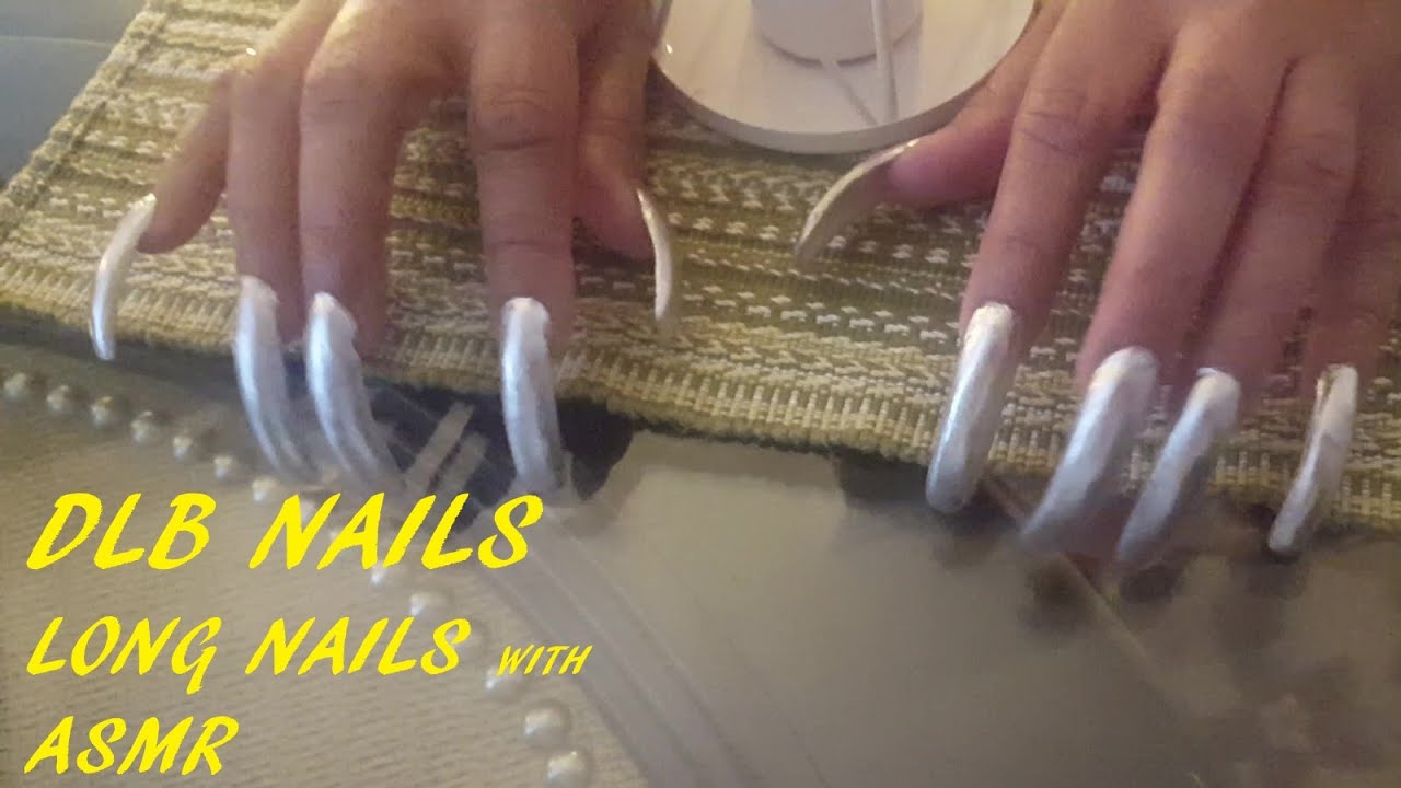DLB Nails - LONG NAILS - ASMR - Tapping on Glass Top with Silver Long ...