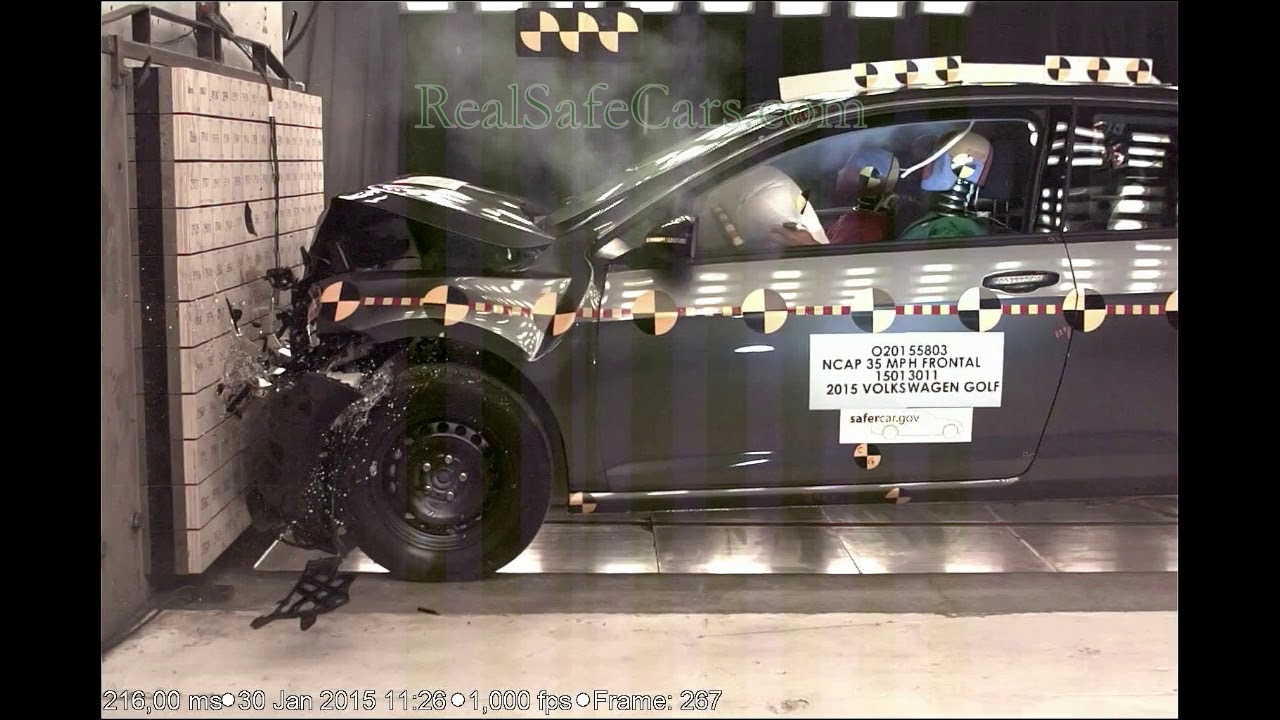 Volkswagen Golf (2015-2019) Crash Tests (Side-Pole, Front, Side) - YouTube