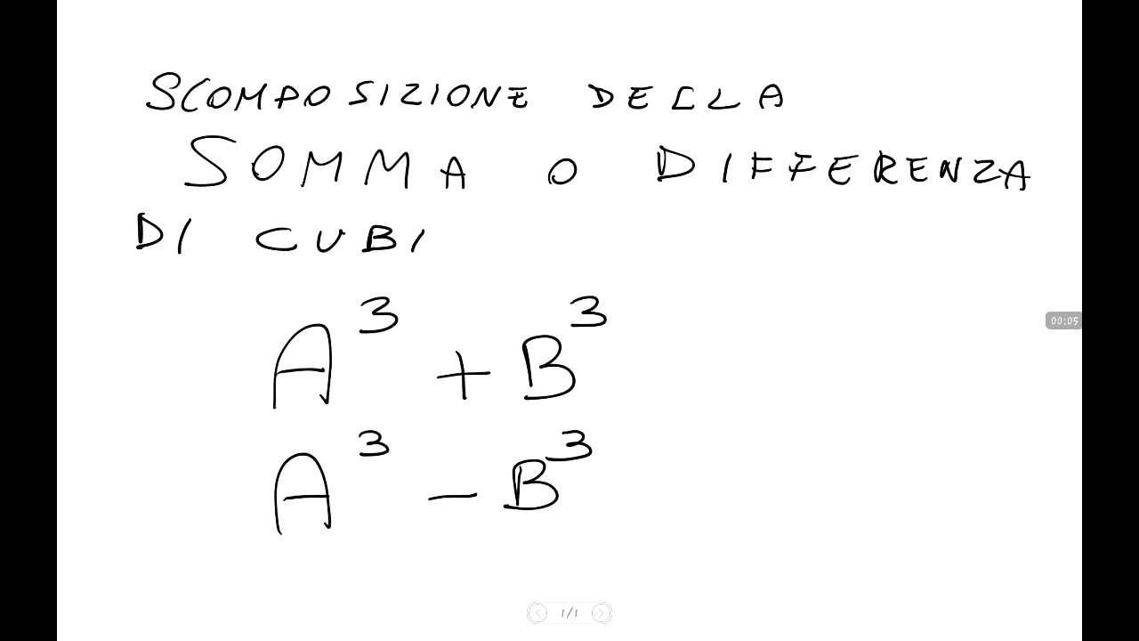 scomposizione della somma di cubi classe seconda - YouTube
