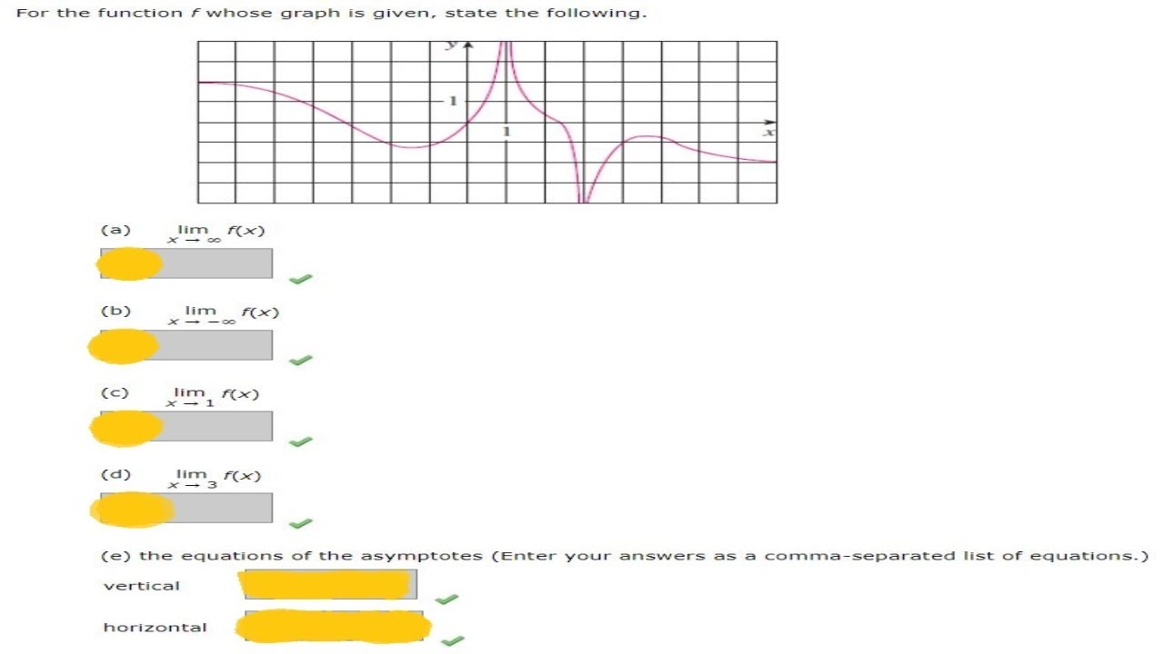 For The Function F Whose Graph Is Given State The Following a lim X 