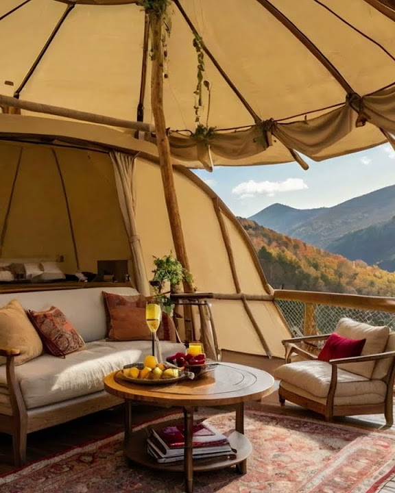 Luxury Glamping with Fall Foliage | A Lavish Time in the Autumn Mountains 2 #shorts - YouTube
