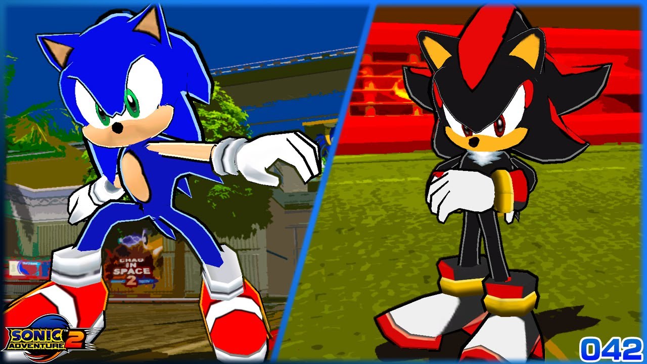 Cel shaded Sonic and Shadow in SA2 - YouTube