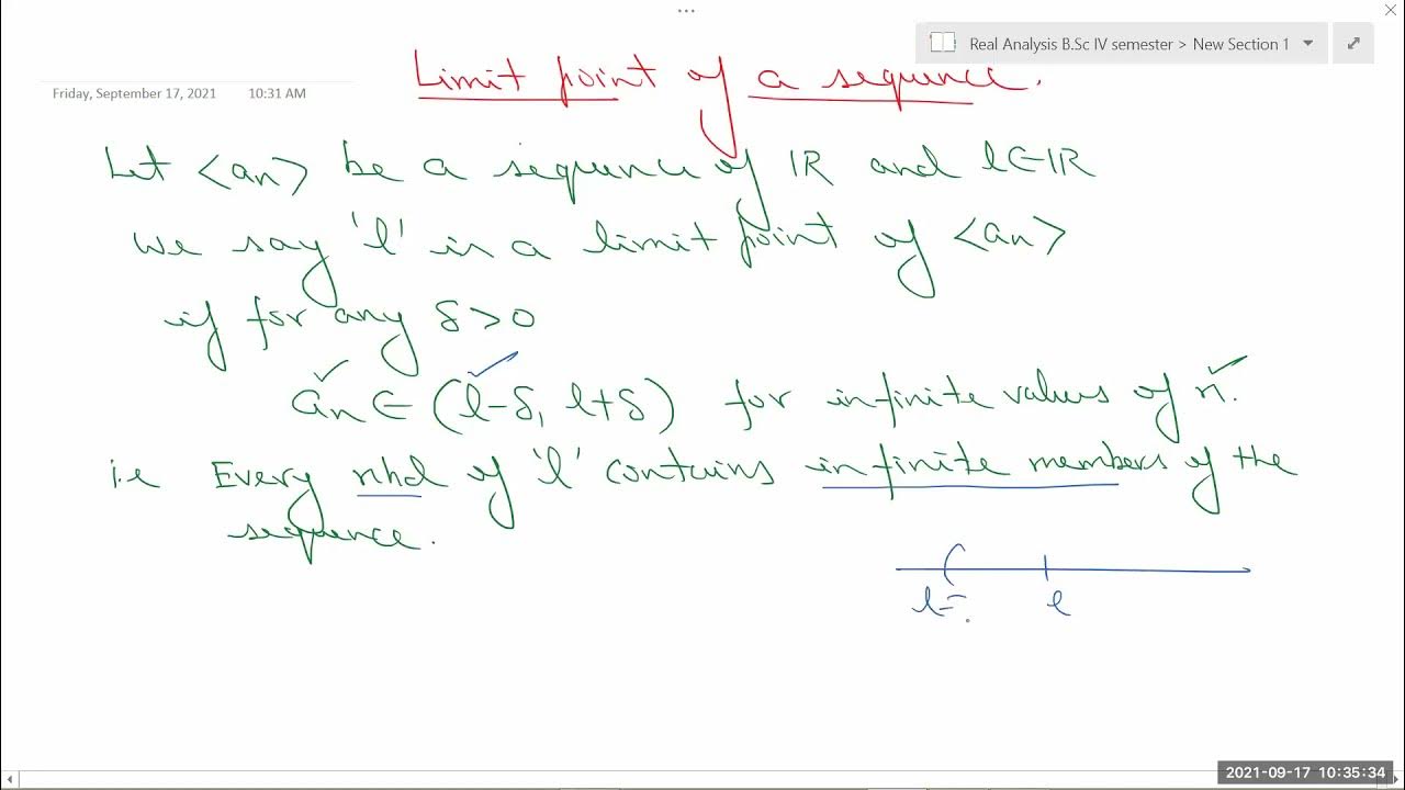 L19 Real Analysis-Difference between Limit and Limit points of a sequence - YouTube