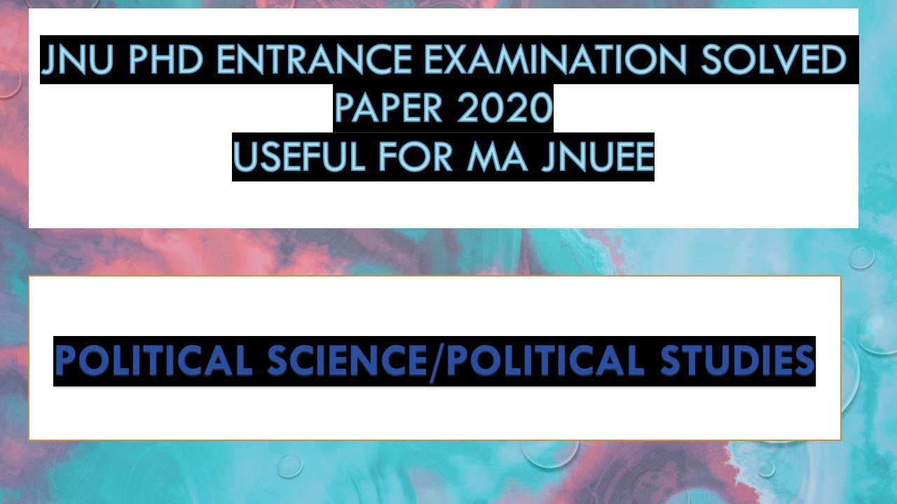 JNU phd ENTRANCE EXAMINATION SOLVED PAPER 2020 useful for ma jnuee ...