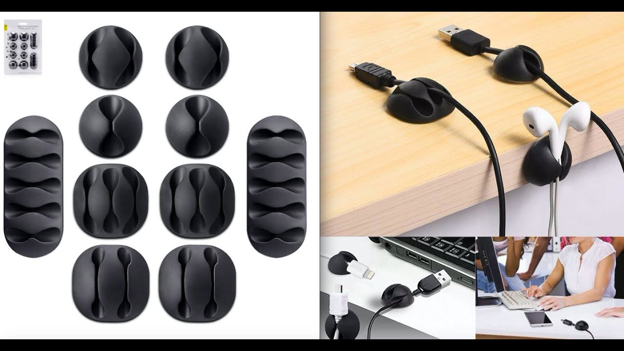 Multi Purpose Cable Protector Clip Set Black & White - YouTube