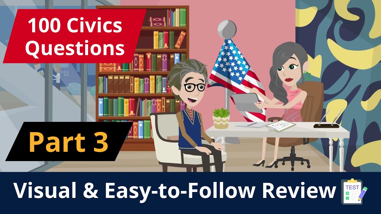 100 Civics Questions for US Citizenship 2025 | Part 3: Q31–45 | Visual ...