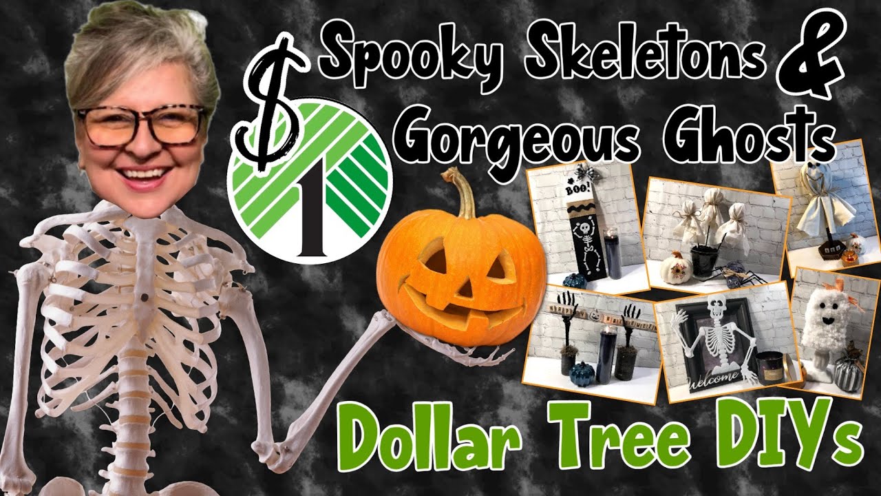 *NEW* HALLOWEEN Dollar Tree DIYs 👻 💀 Spooky Skeletons Gorgeous Ghosts ...