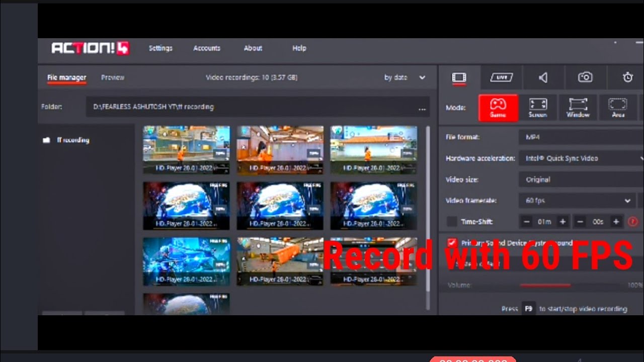 Best Screen Recorder For Recording Game In 60 FPS | RECORDER FOR PC ...