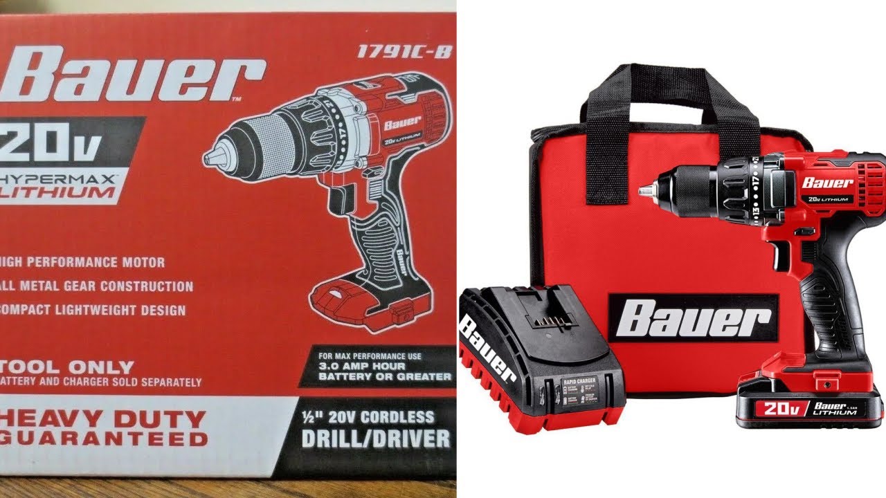 All New BAUER 20V Cordless 1/2 In. Drill/Driver Kit with battery ...