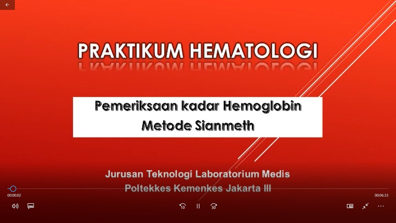 Pemeriksaan Hb Cyanmethemoglobin - YouTube
