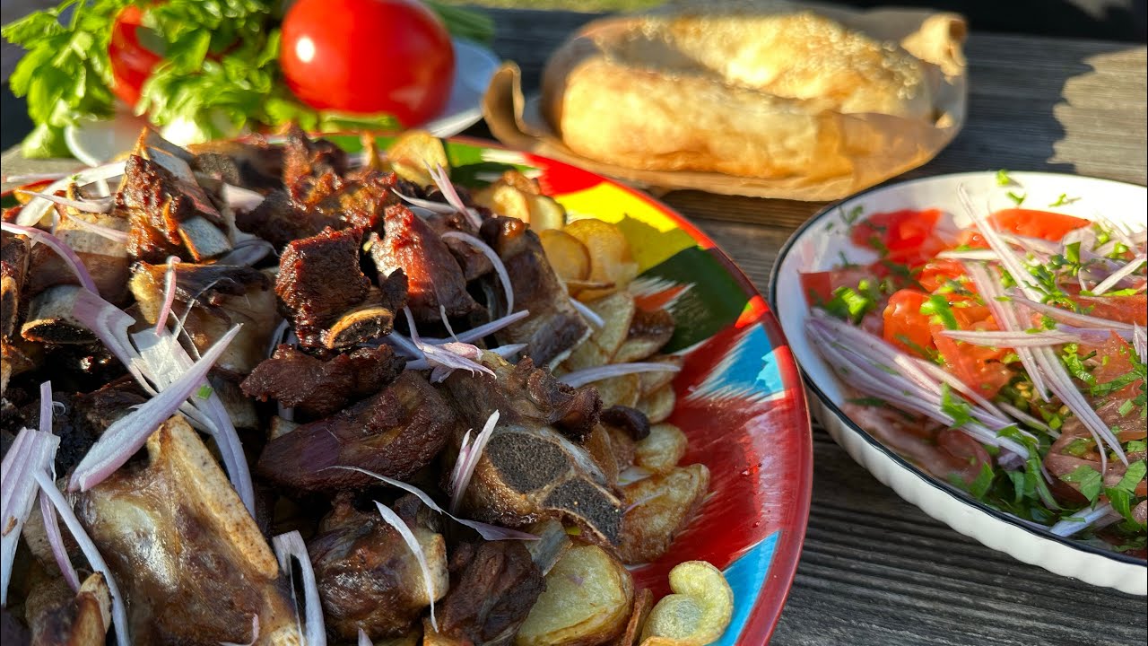 How to cook Uzbek Waguri or Chuponcha from lamb ribs! #lamb #potatoes # ...