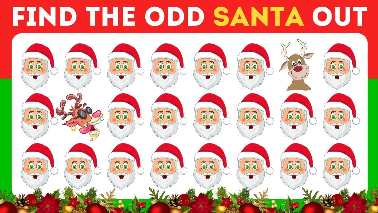 FIND THE ODD EMOJI OUT | Christmas Emoji Quiz| Hard Level | Spot The ...