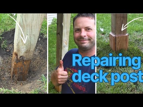 Repair BEFORE you replace a rotting post - YouTube