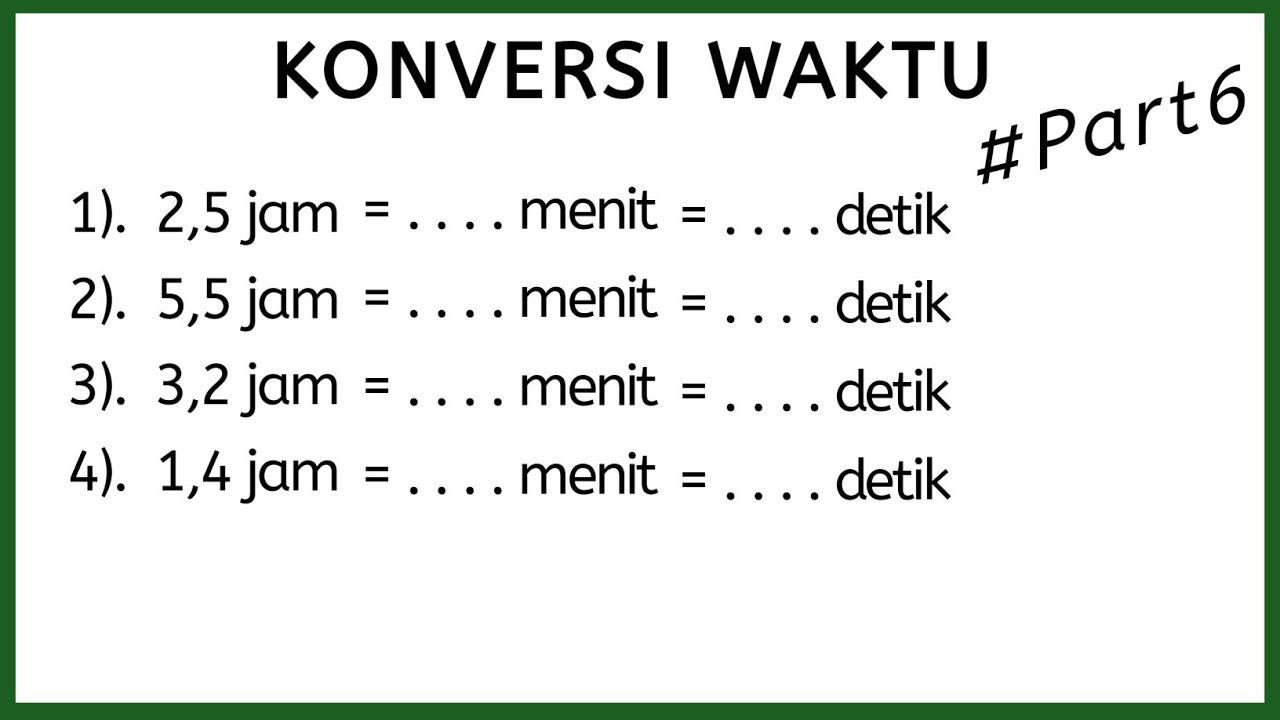 Cara Mudah Konversi Waktu - YouTube