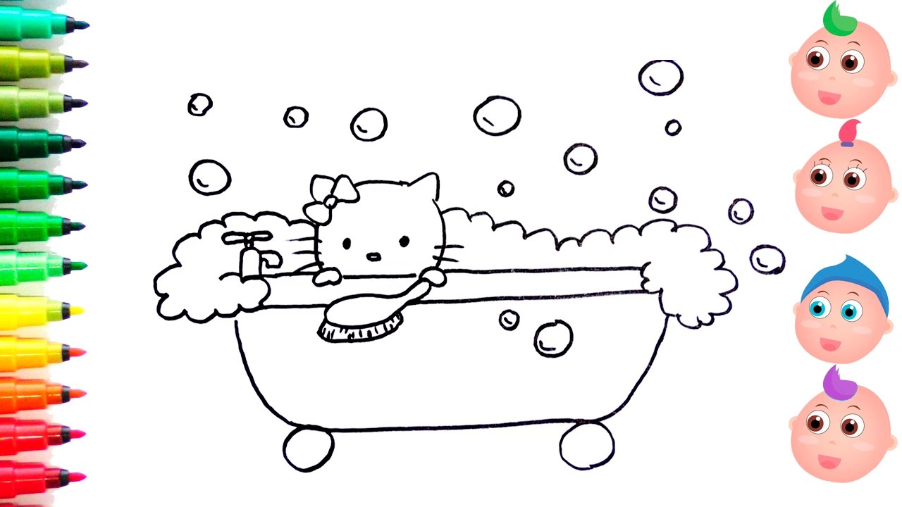 Coloring Kitty Learn Colors For Kids - YouTube