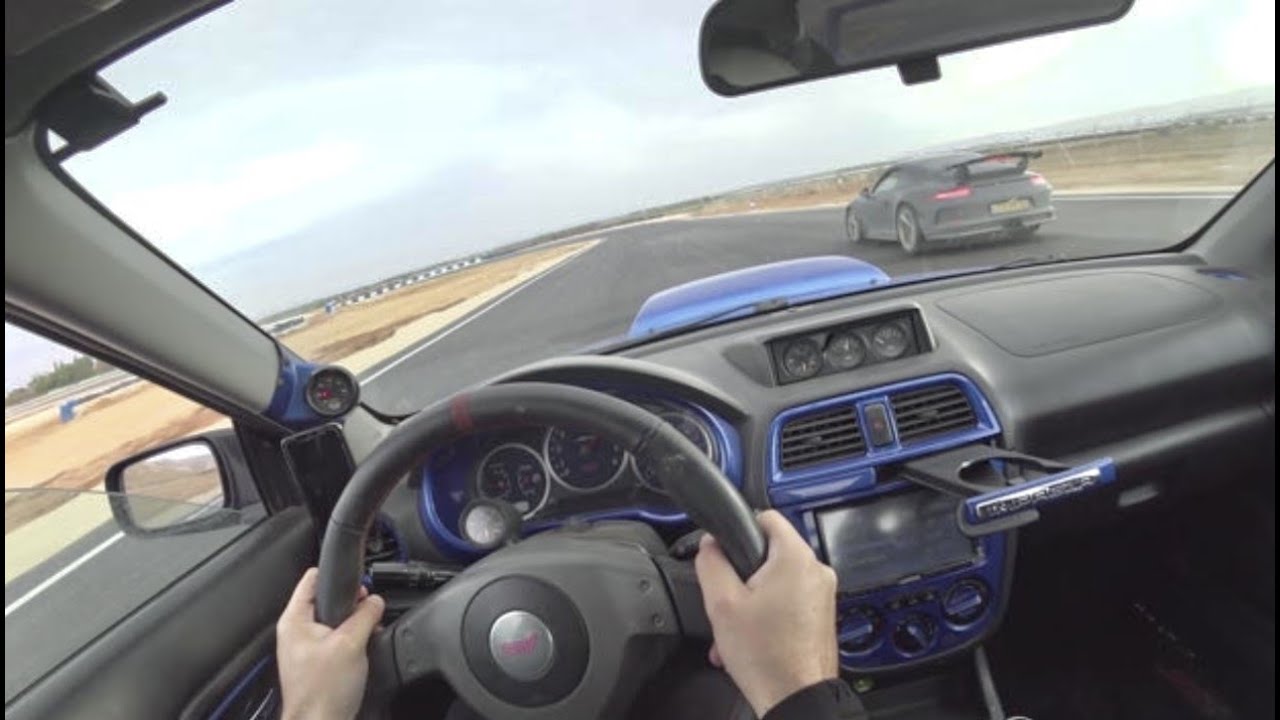 STi 2004 vs 911 GT3 vs MIATA INSANE WET TRACKDAY - YouTube