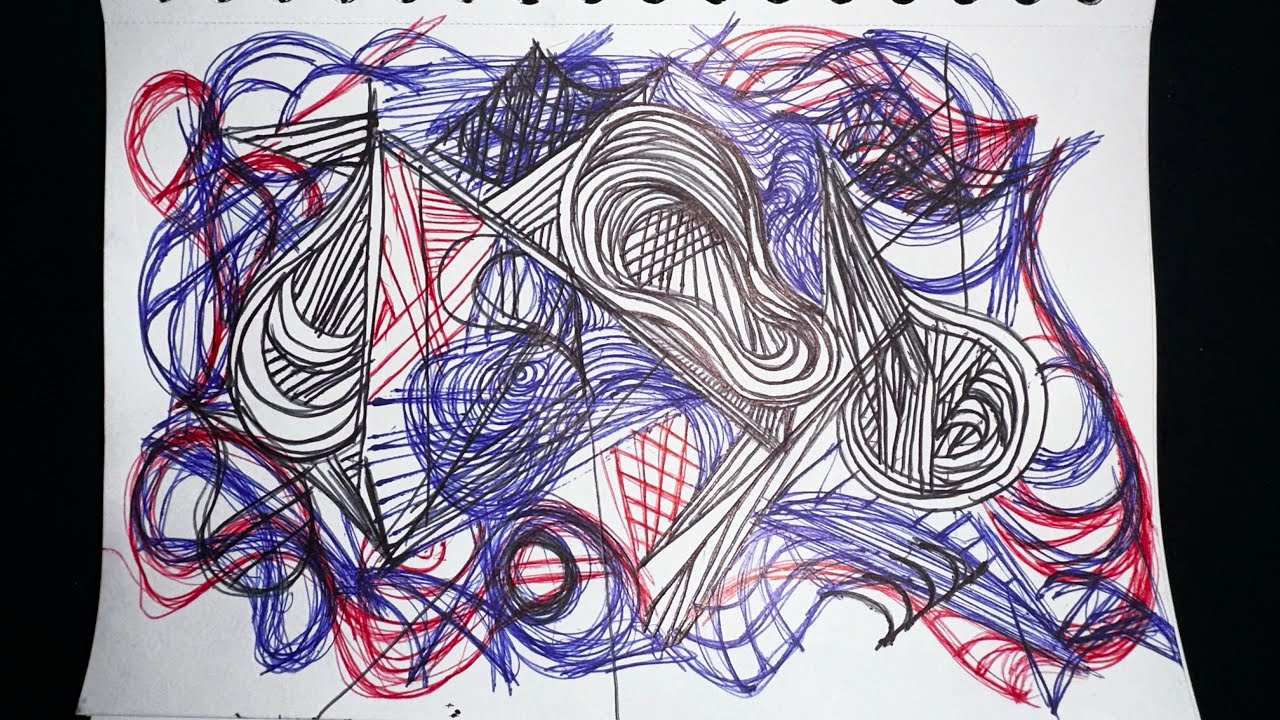 Dynamic Abstract Art #2 Made with ballpoint pens - YouTube