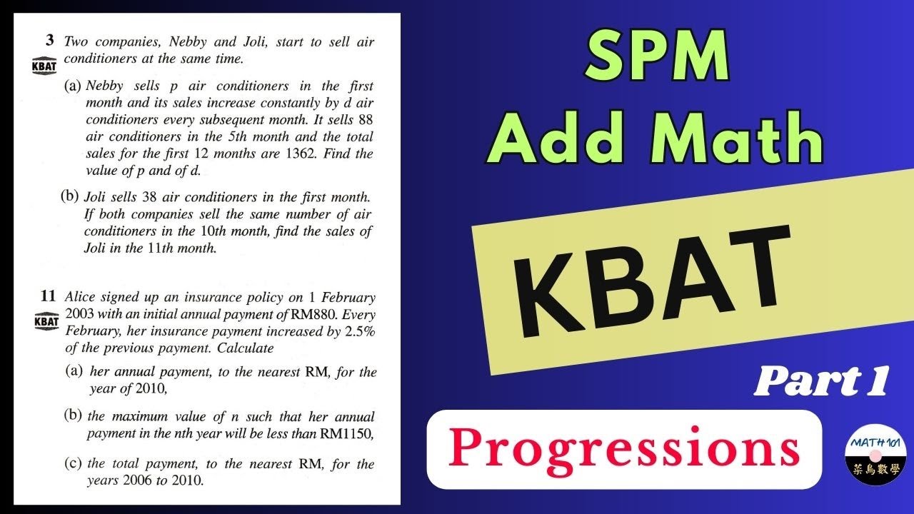 2 KBAT Questions: Simple Solutions【SPM | ADD MATH】| SEQUENCE AND SERIES ...