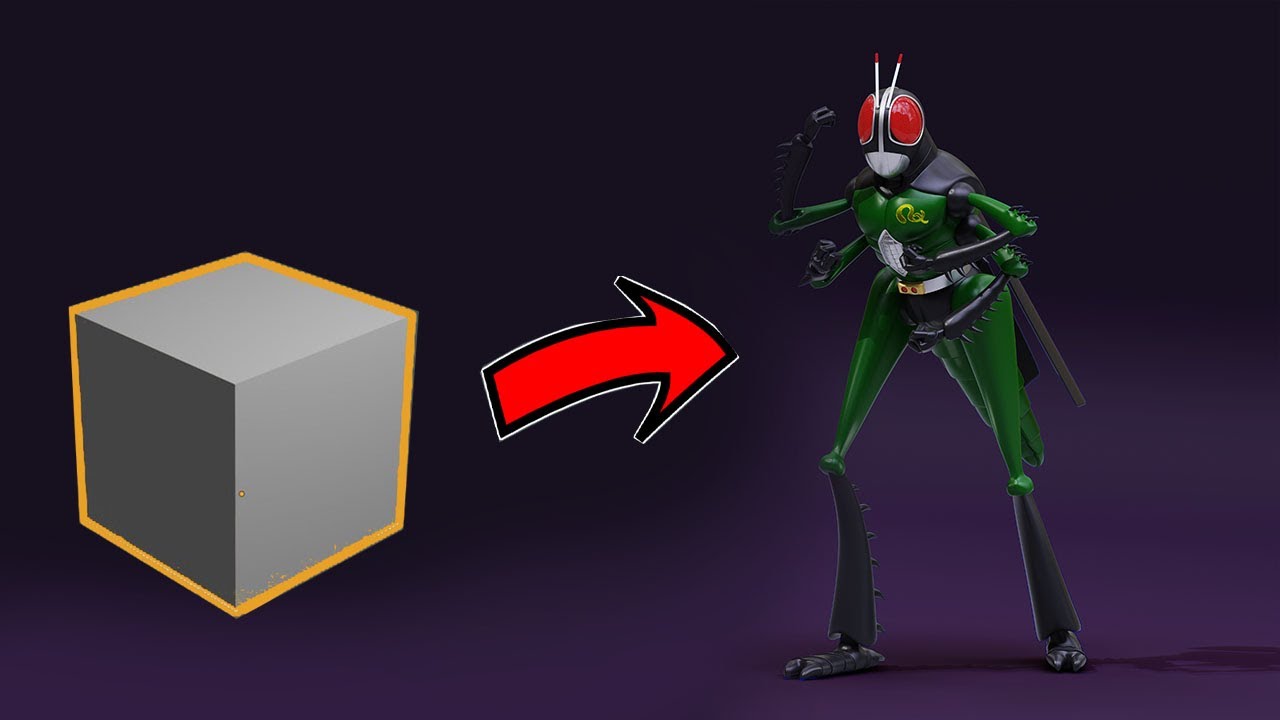 Modeling Kamen Rider Black Rx (Grasshopper) - YouTube