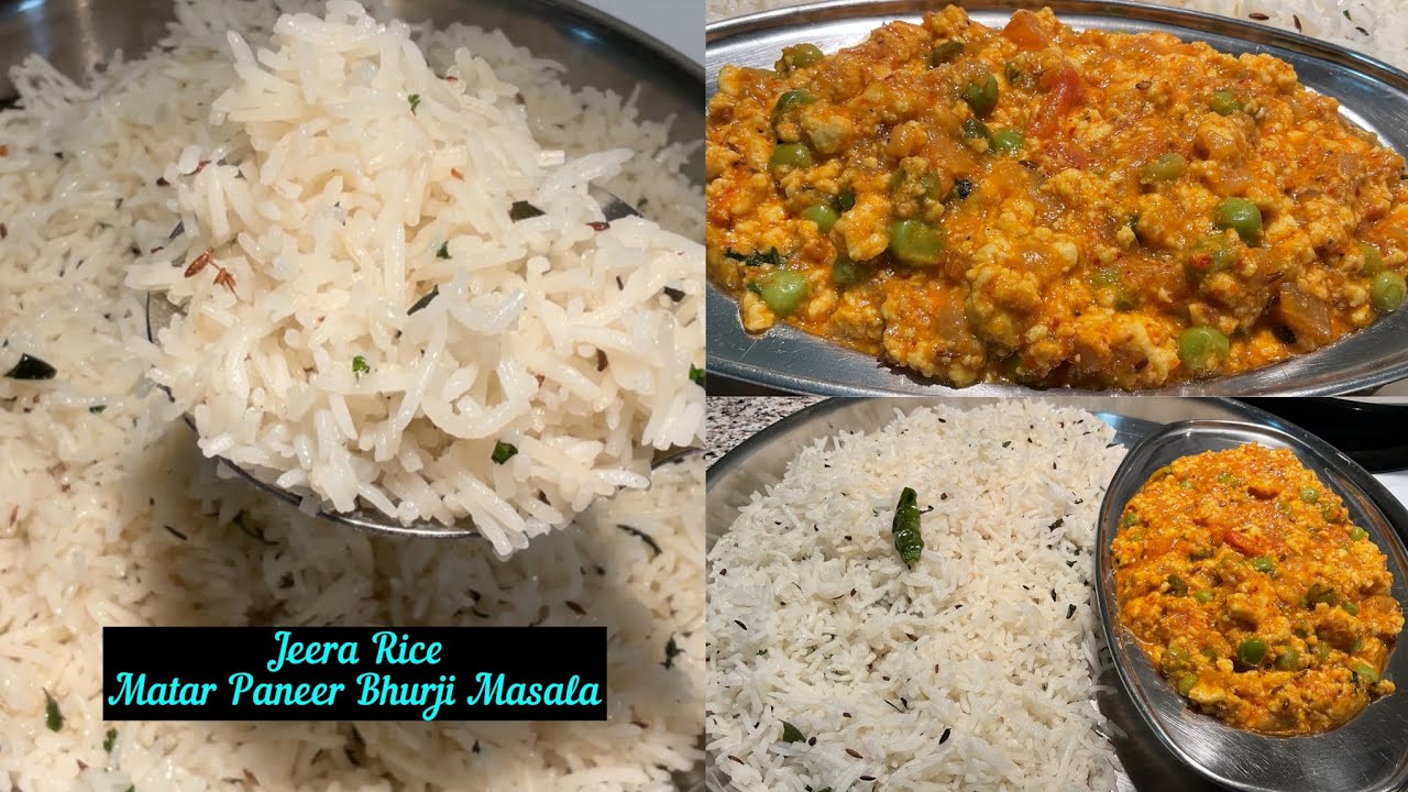 Super Combination Mutter Paneer Bhurji Masala Tho Jeera Rice👌Different ...