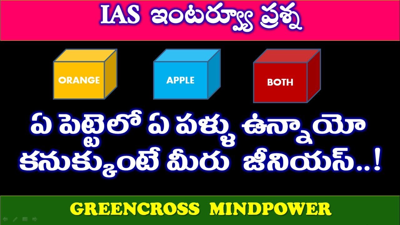 mind power videos|IQ tests|IAS interview questions|telugu puzzles ...