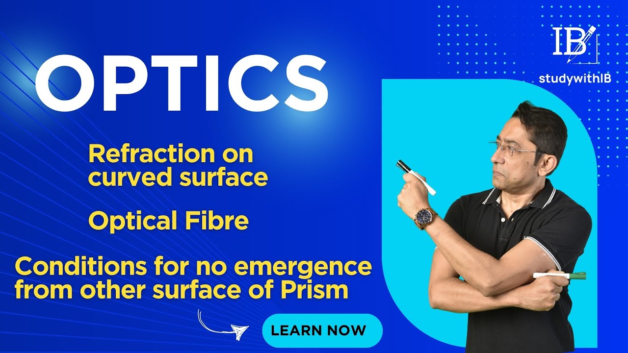 Refraction on curved surfaces | Optical fibre | no emergence of rays ...