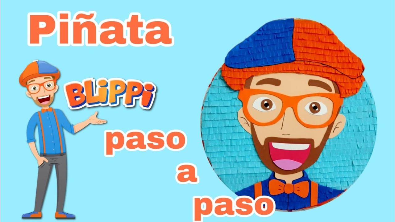 PIÑATA BLIPPI 🔵🟠[Cómo hacer una piñata de blippi /How to make a Blippi ...