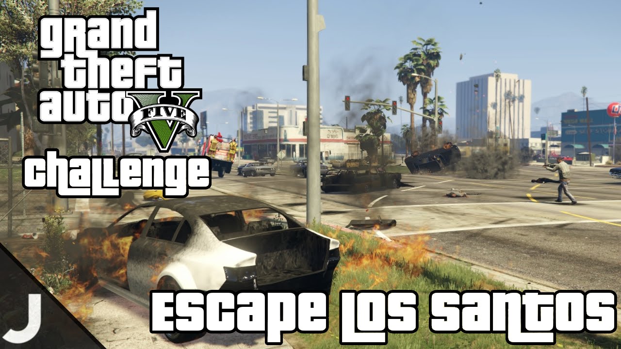 GTA 5 Challenge - Escape the Riots of Los Santos! - YouTube