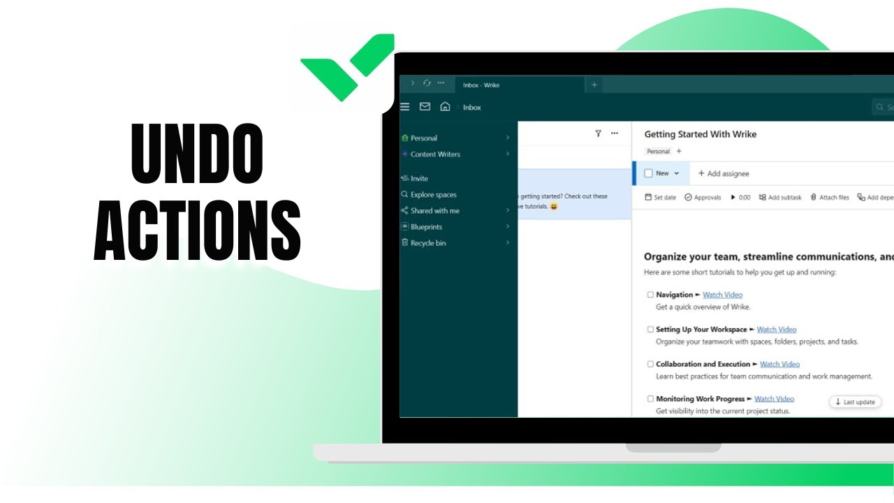 HOW TO UNDO ACTIONS IN WRIKE - YouTube