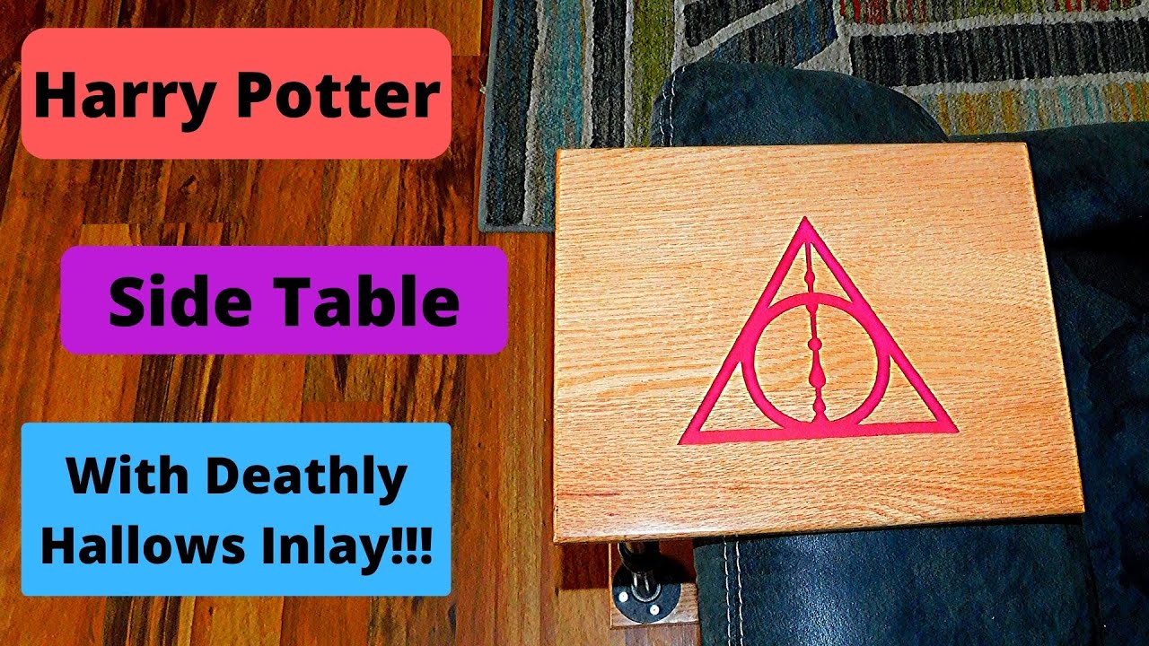 Harry Potter Side Table With Deathly Hallows Epoxy Inlay!!! - YouTube