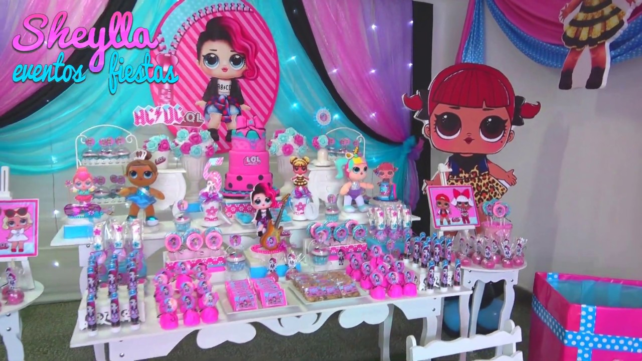 Linda decoracion de LOL ROCKERA, temática lol, fiesta para niñas, torta ...