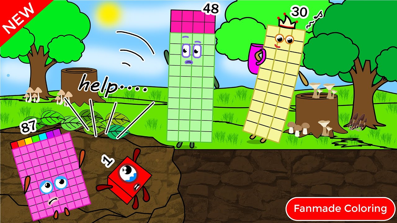 Rescue NB 1 & 87 !!! Numberblocks Fanmade Coloring Story - YouTube