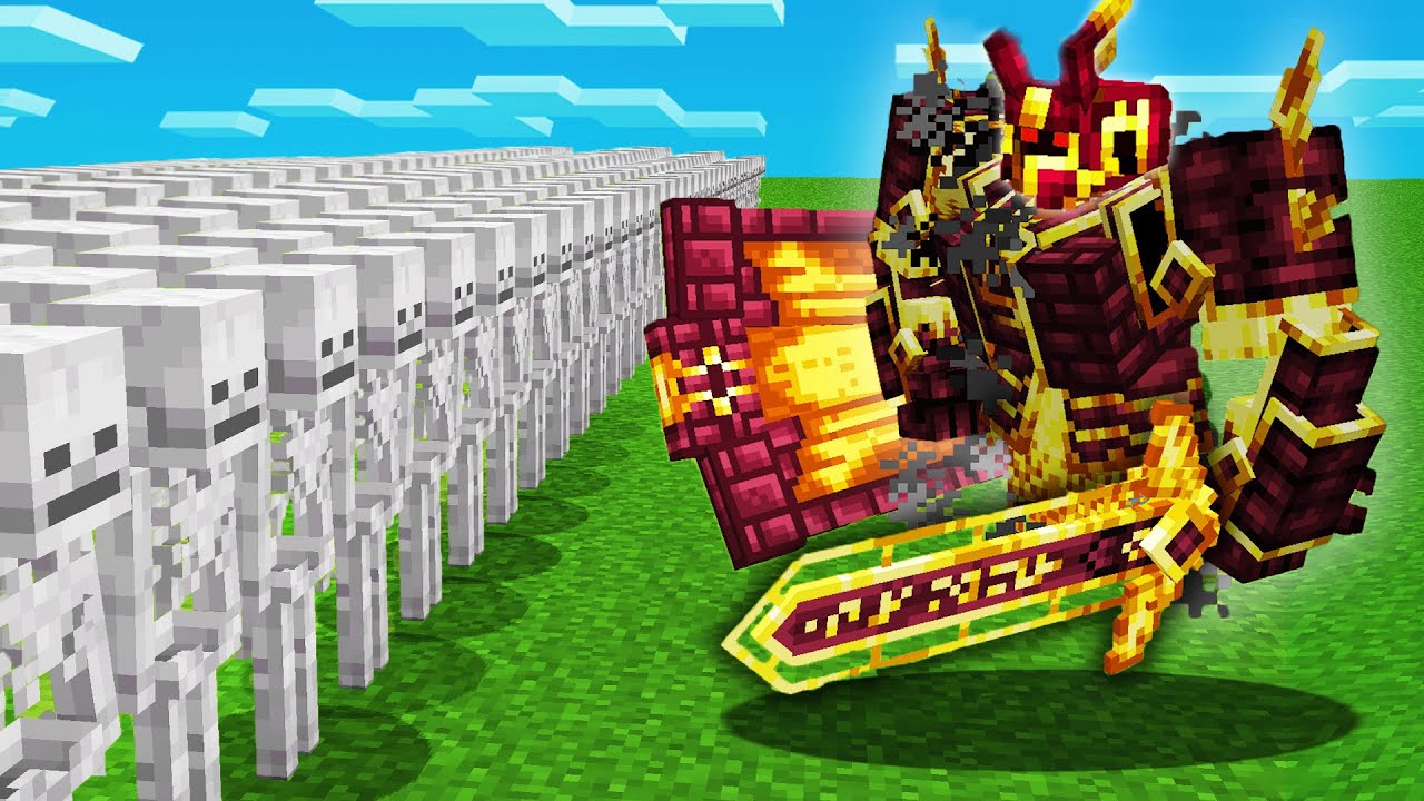 1000 SKELETONS vs LAVA MONSTER (Minecraft Mob Battle) - YouTube