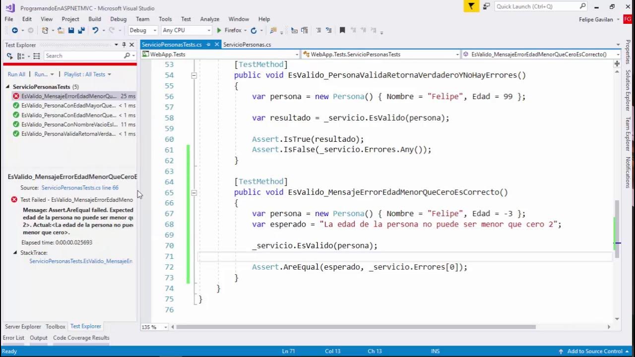 Assert: Funciones y usos | Pruebas | Programando en ASP.NET MVC 5 - YouTube