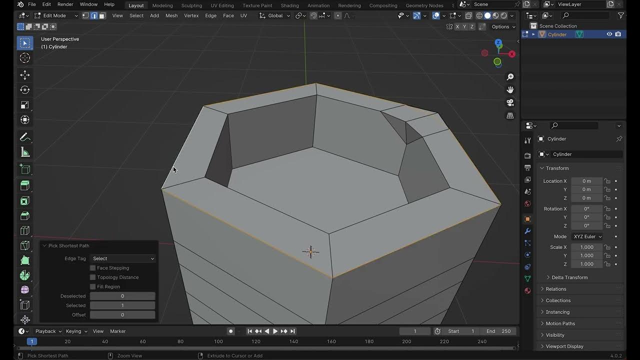 Blender Ctrl LMB = Edge 辺の一括選択 - YouTube
