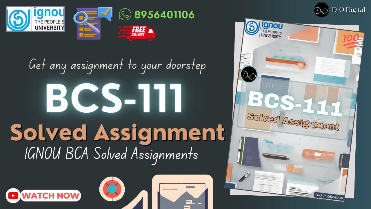 BCS-111 Solved Assignment 2024 - 2025 |IGNOU BCA 1st Semester ...