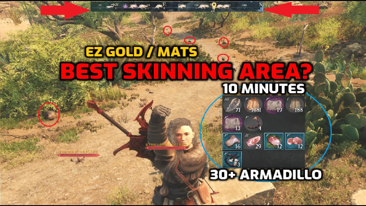 Best Prime Armadillo Meat Skinning Farm Location New World Prime Red ...