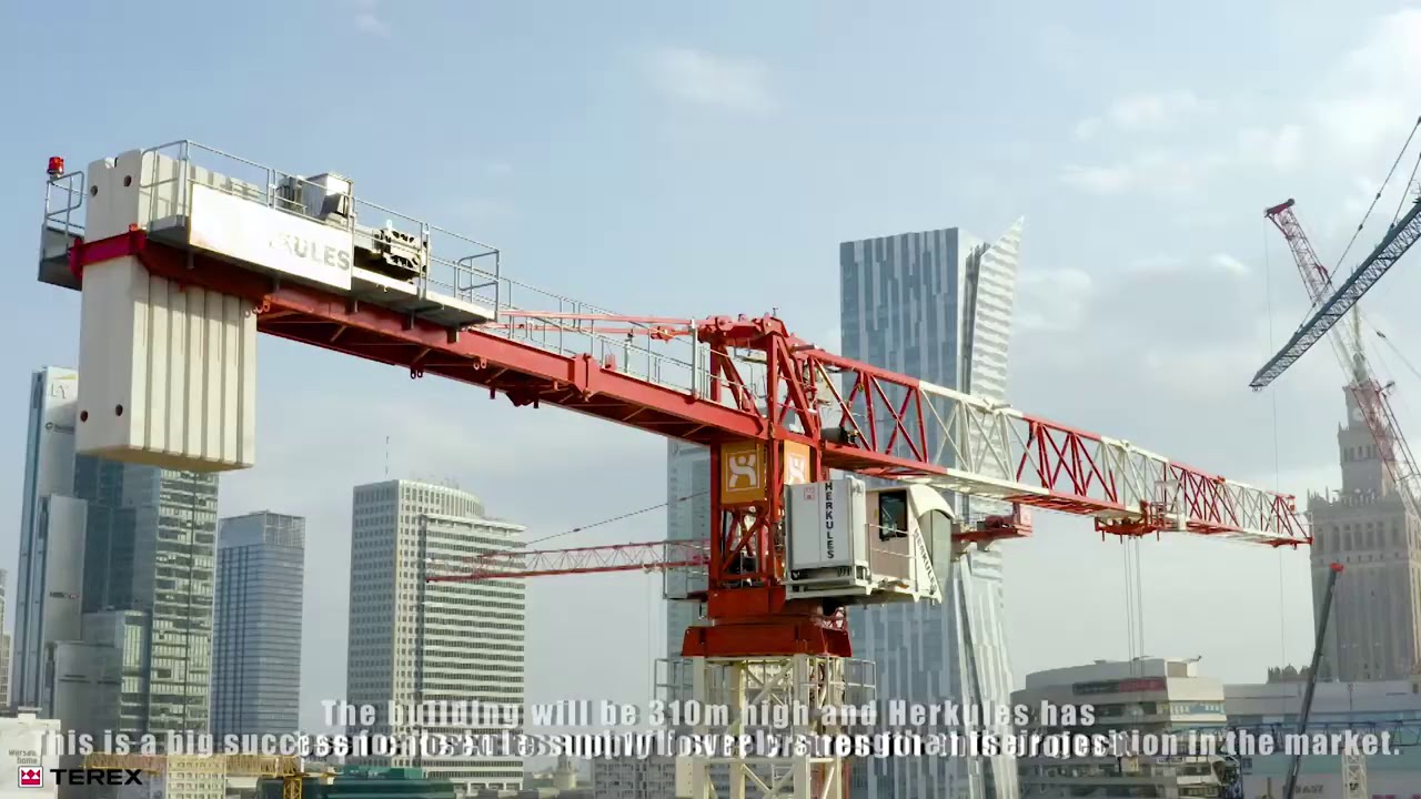 Terex tower cranes erect the EU's tallest building - YouTube