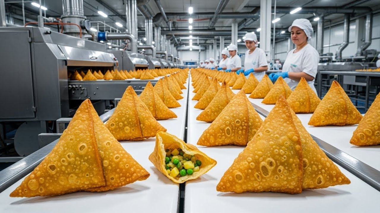 How Crispy Samosas Are Mass-Produced | Inside a Modern Samosa Factory ...
