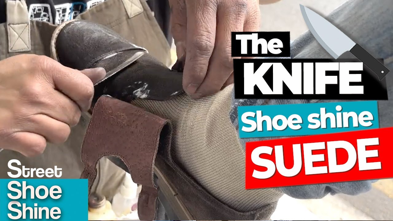 🔪🔪 ASMR Shoe Shine KNIFE 😌😌 Get the PERFECT Shoe Shine CLEANING with ...