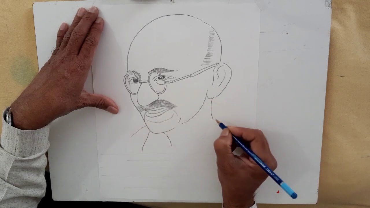 Tribute to Gandhiji Drawing // Gandhijis Death anniversary Drawing ...