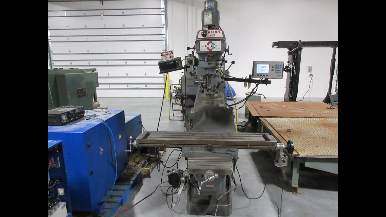 Clausing Kondia Vertical Knee Mill, Power Quill Feed, 2-Axis Acu-Rite ...