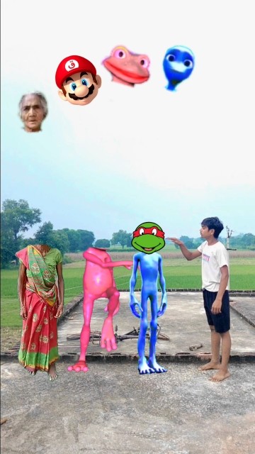 Alien, dancing frog and old woman head correct matching funny vfx ...