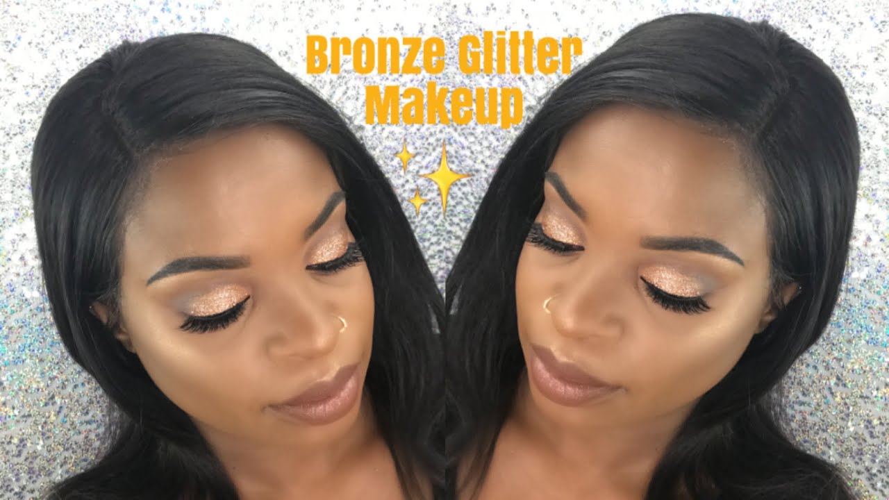 Bronze Glitter Glam Makeup Tutorial | AntionetteMUA - YouTube